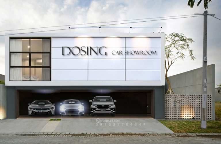 Desain Show Room Mobil Fasad Modern Minimalis – Argajogja